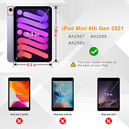 Fintie Folio Case for iPad Mini 6 2021, Multi-Angle Smart Stand Cover w/Pencil Holder & Pocket, Auto Sleep/Wake for iPad Mini 6th Generation 8.3 Inch, Blossom