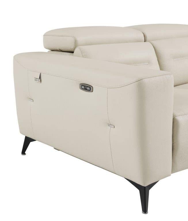 Blackjack Furniture Siena Power Reclining Sofa with USB Ports to Charge Devices, Adjustable Multi-Position Headrests, Wall Hugger Design, 82.6" W, Beige