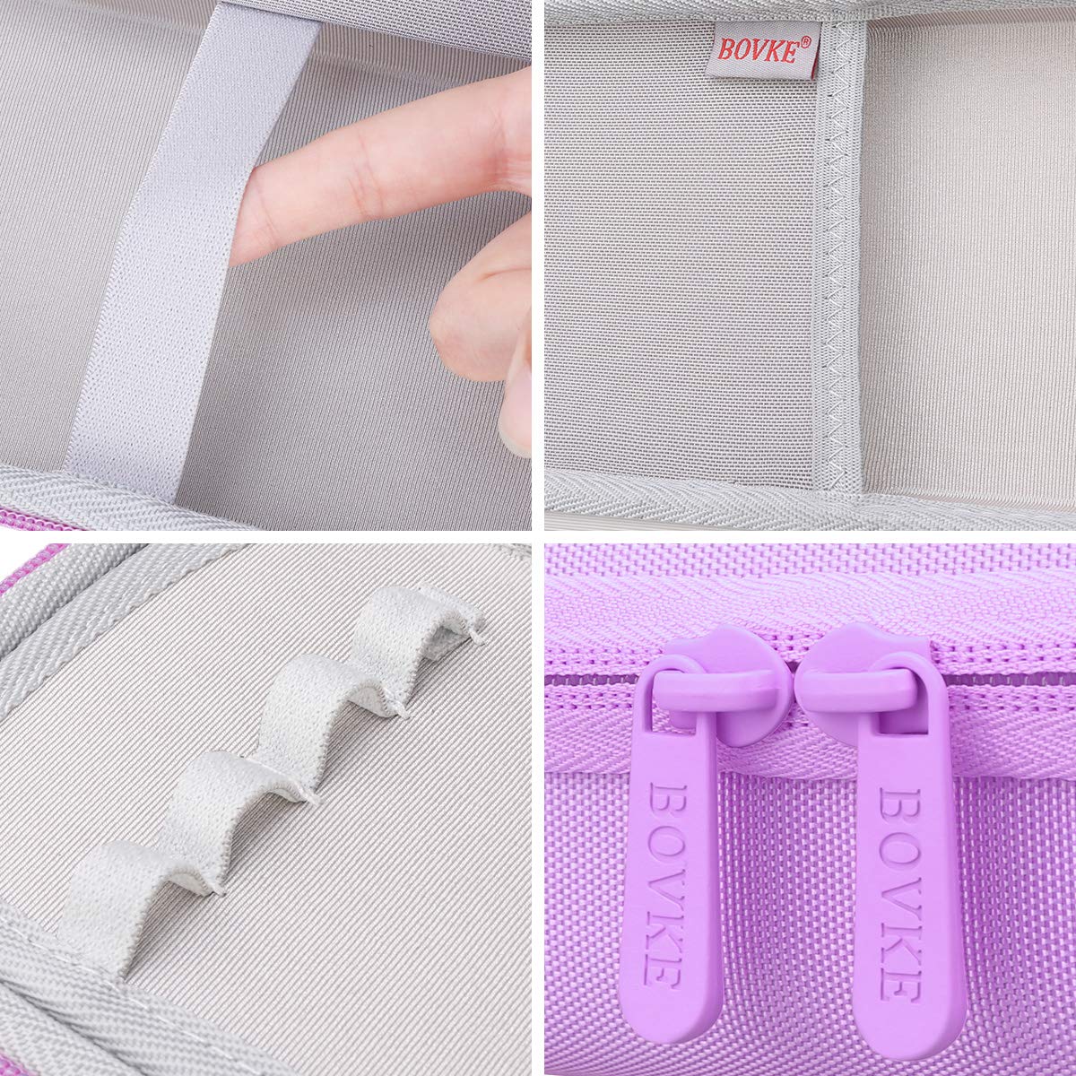 BOVKE Travel Case for 3M Littmann Classic III, Lightweight II S.E, Cardiology IV Diagnostic, MDF Acoustica Deluxe Stethoscopes - Extra Room for Taylor Percussion Hammer and Penlight, Purple