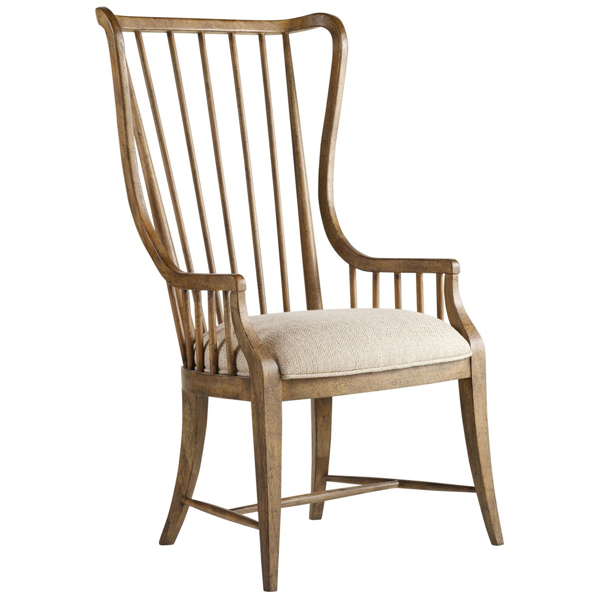 Hooker Furniture Sanctuary Tall Spindle Dining Arm Chair in Medium Wood (Set of 2)