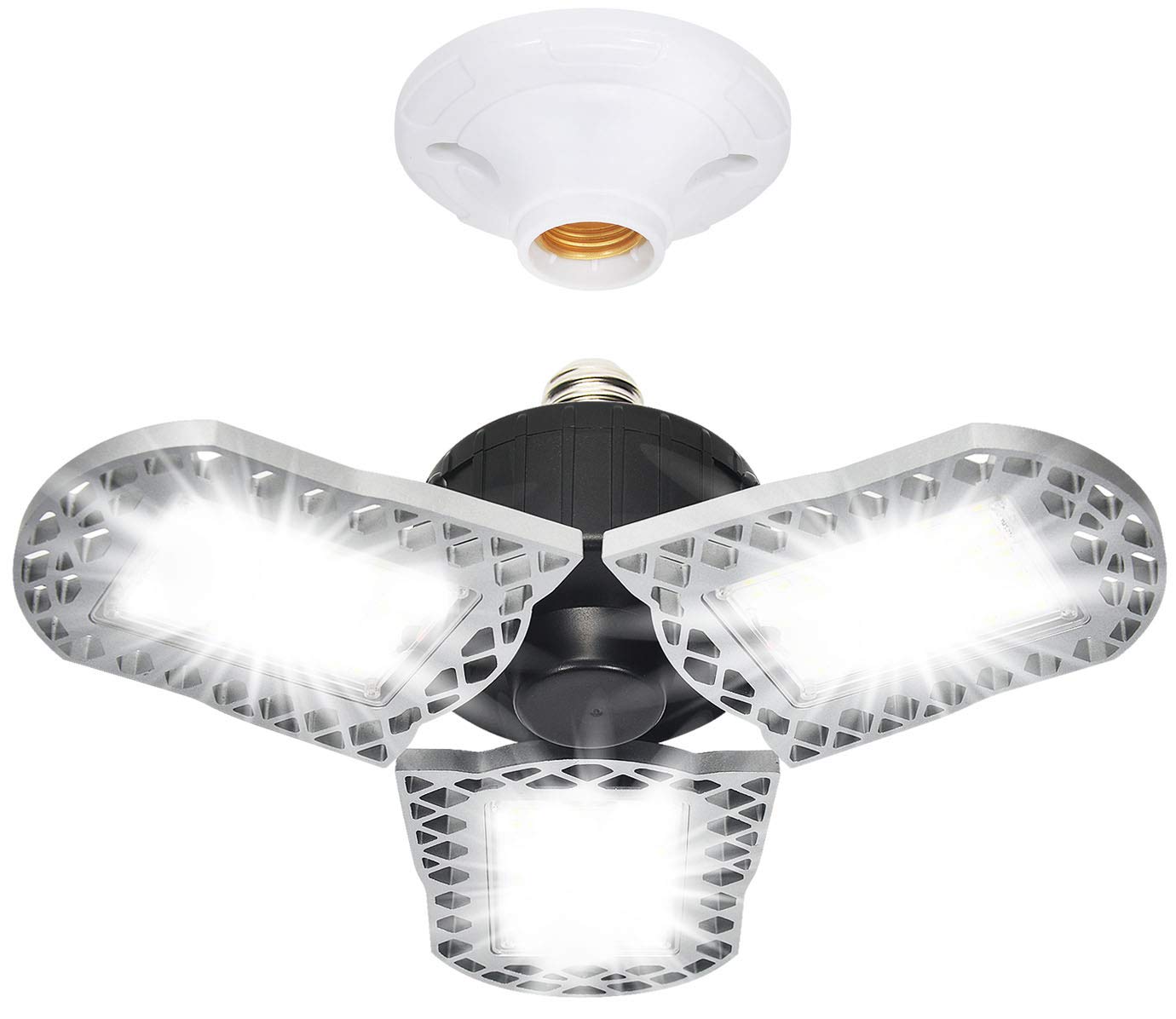 Amazing power Garage Light, 80 Watts Aluminum Basement Light with Adjustable Multi-Position Panels Daylight White 6500K 8000LM