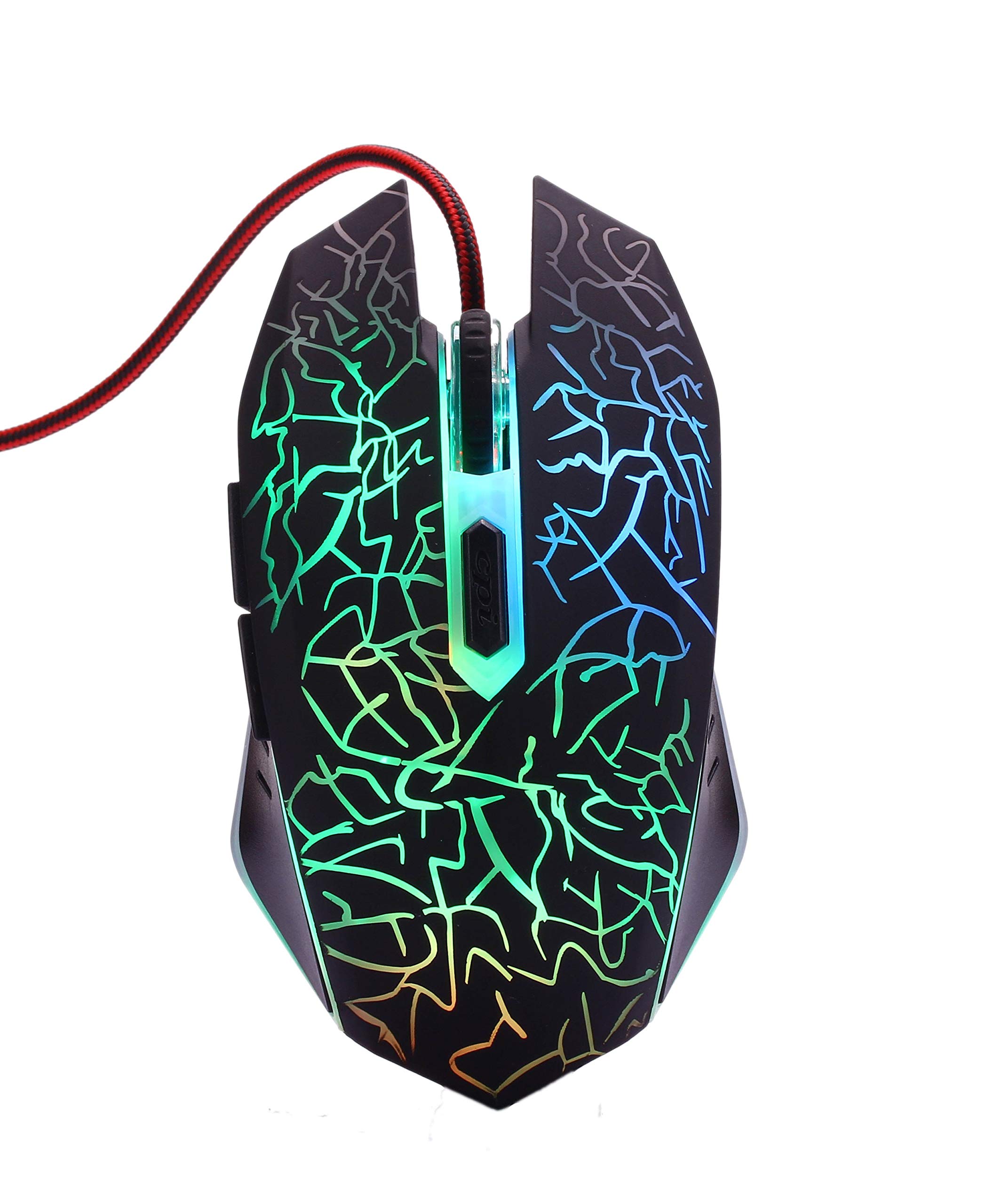 Alatech Wired Computer Laptop 3600dpi Mouse for Gaming ,RGB LED USB Mice for Gamer with 7 Colors Light up Backlight,Optical Mouse Free Driver,Led Mouse for Game,led mice for Game,led Mouse for Games
