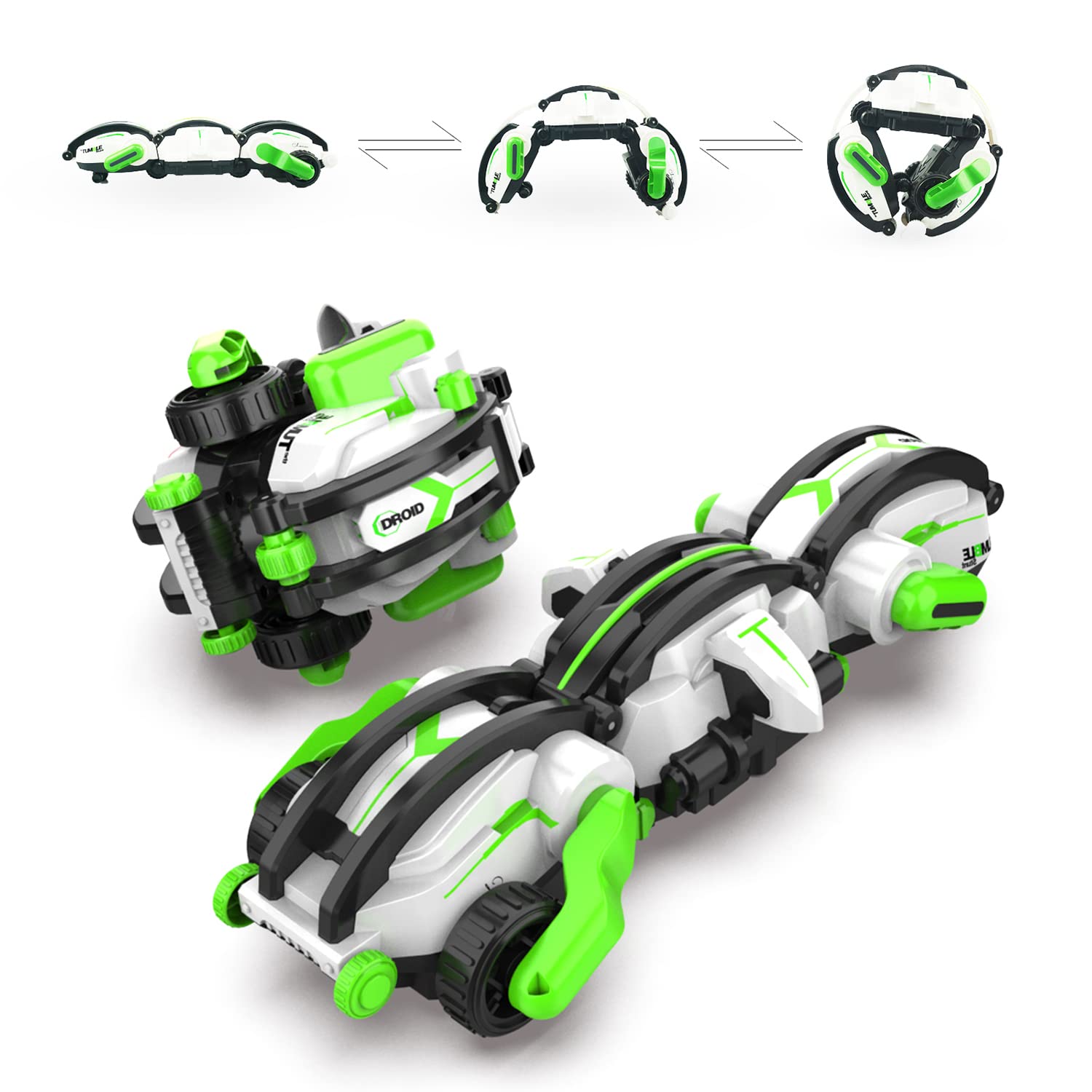 HCTENGIINE Birthday Graduation for Boys Gifts Outdoor RC Fall Toys Remote Control Snake, RC Stunt Snake 360° roll Toys,2 Batteries 30+min,Toys for 6+ teen boys, Green toy