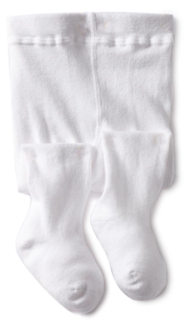 Jefferies Socks Baby-girls Infant Seamless Organic Cotton Tights, White, 6-18 Months