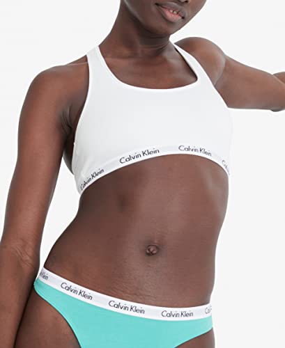 Calvin Klein Women's Carousel Logo Pride Cotton Stretch Thong Panties, Multipack, Cherry Tomato/Persian Red/Lemon Lime/Aqua Green/Blue Ambience, Small