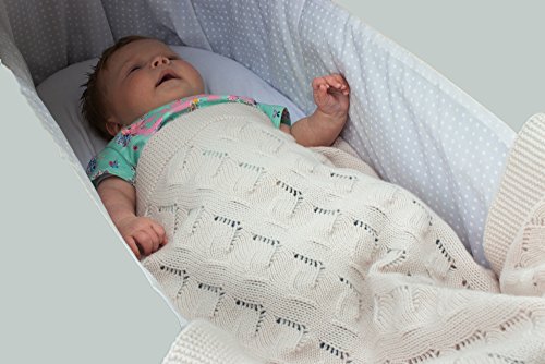 Unisex Luxury 100% Cashmere Baby Blanket - 'White' - Hand Made in Scotland by Love Cashmere - RRP $300