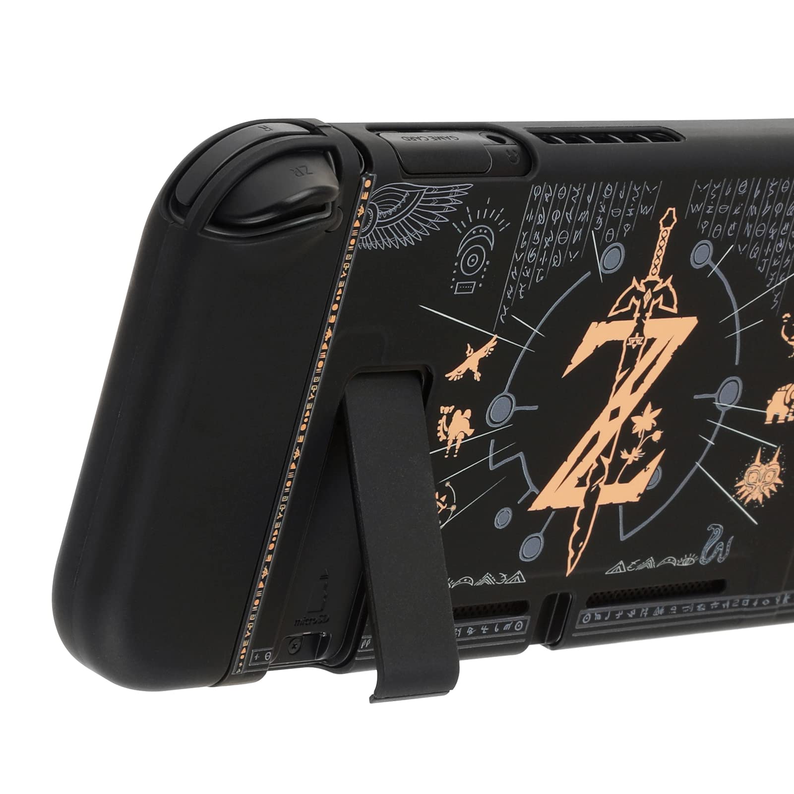 Dockable Protective Case Compatible with Switch, Hard Shell Case cover for Switch and Joy-Con Controllers with 4 Thumb Grips,Zelda Switch Carrying Case (The Legend of zelda)