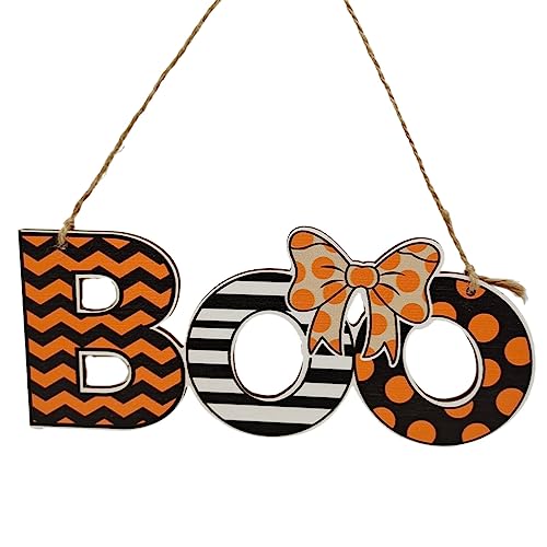 Halloween Welcome Door Sign Wooden Front Door Decorations Wall Plaque Boo Hanging Wreath Hanging Sign Welcome Wood Sign Boo Coffee Shop Front Door Sign Wood Sign Boo Wood Door Hanger Office