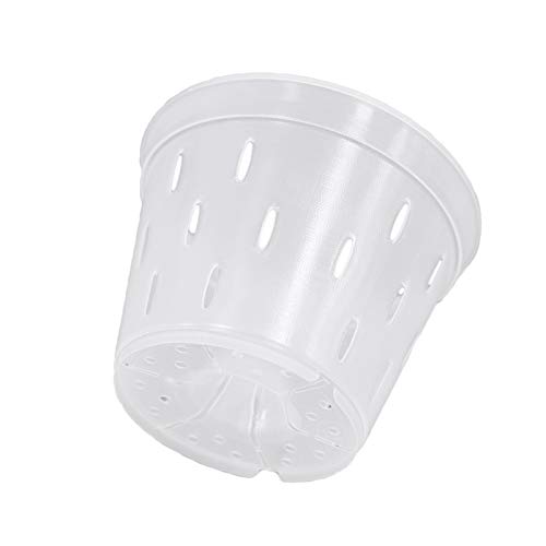TRUEDAYS Orchid Pots with Holes Plastic Flower Plant Pot Clear Plastic Orchid Pot for Indoor Outdoor, 4.5 Inch 4 Pack