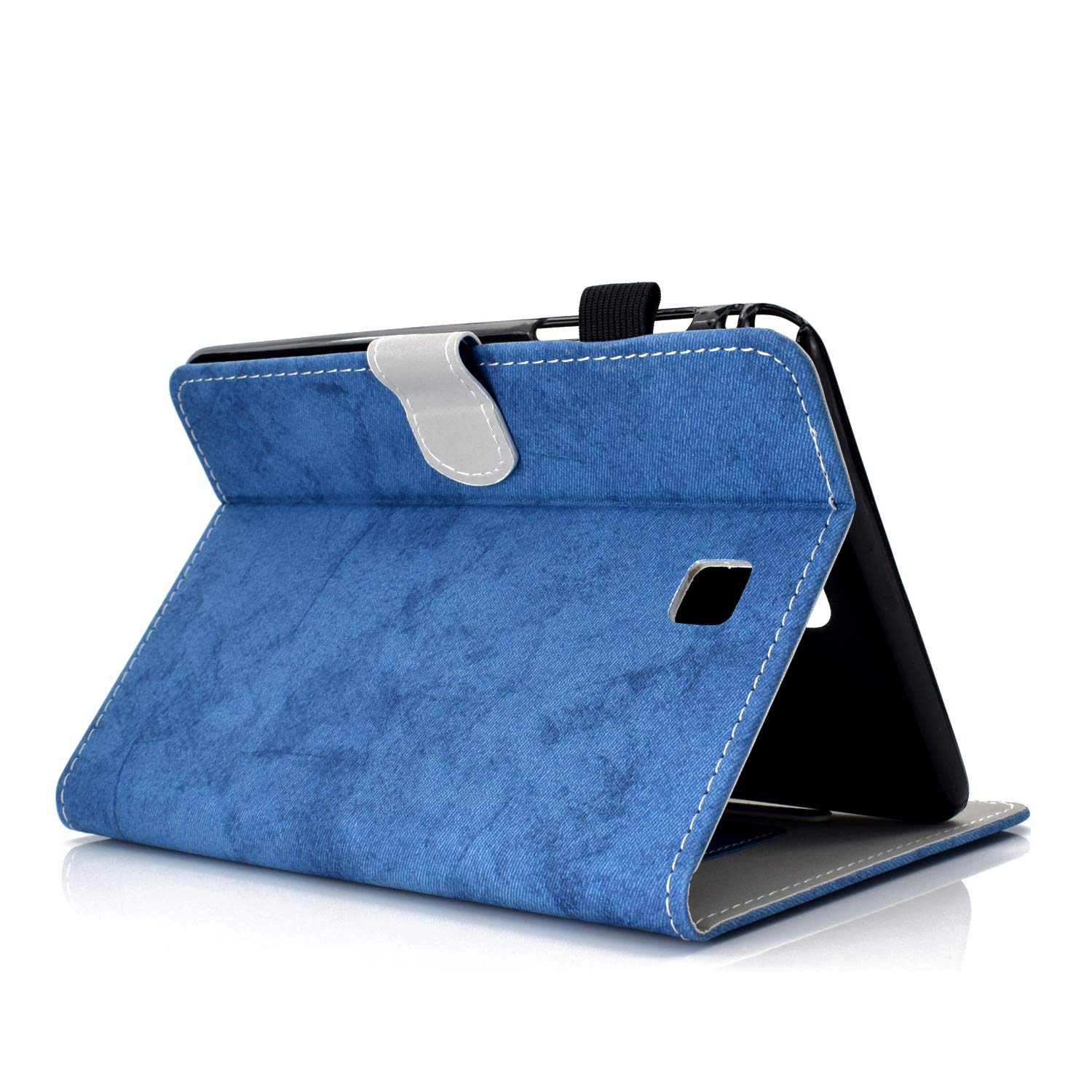 Samsung Galaxy Tab A 8.0 SM-T350 / T355 Case, MonsDirect Smart Denim Slim Wallet Case Protective Kickstand Auto Wake/Sleep Cover for Galaxy Tab A 8.0 inch Tablet SM-T350 / T355 2015 Release, Blue