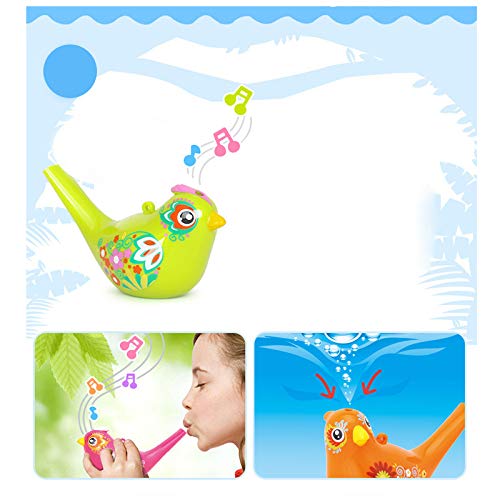 Tovip 1Pcs Coloured Drawing Water Bird Whistle Bathtime Musical Toy for Kids Early Learning Educational Children Gift Toy Musical Instrument