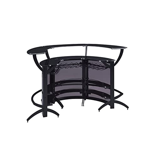 Coaster Furniture Modern Contemporary 3pc Curved Home Bar 61.75" Black ‎182135-S3