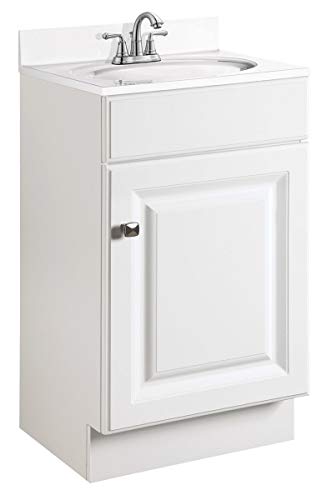 Design House 597112 Wyndham Unassembled Bathroom Vanity Cabinet Without Top, 18 x 16/1 Door, White