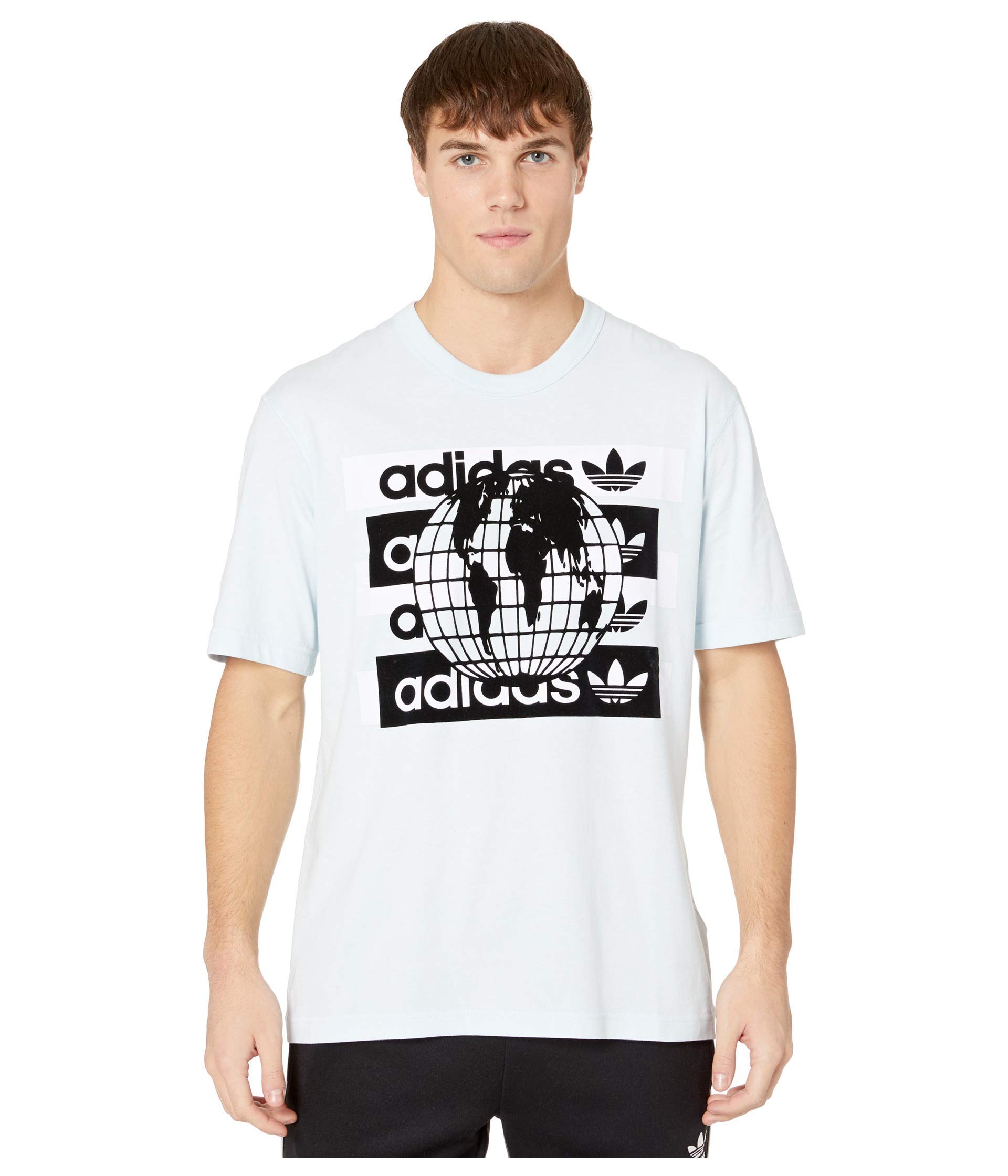 adidas Originals Men's Message Long Sleeve T-Shirt, Sky Tint, S