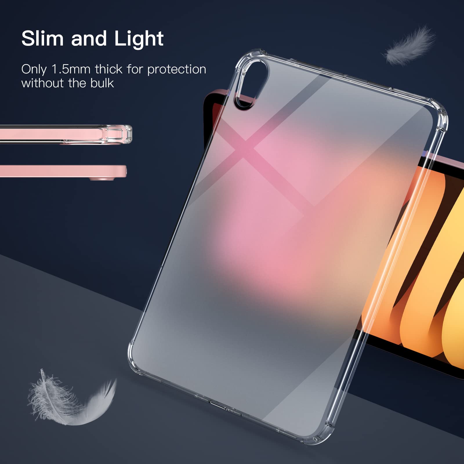 Case Compatible with iPad Mini 6 (8.3 inch, 2021), Slim and Light, Matte Non-Slip,Yellowing Resistant, Hard Back, Soft Frame, Fully Supports Pencil 2, Case for Mini 6