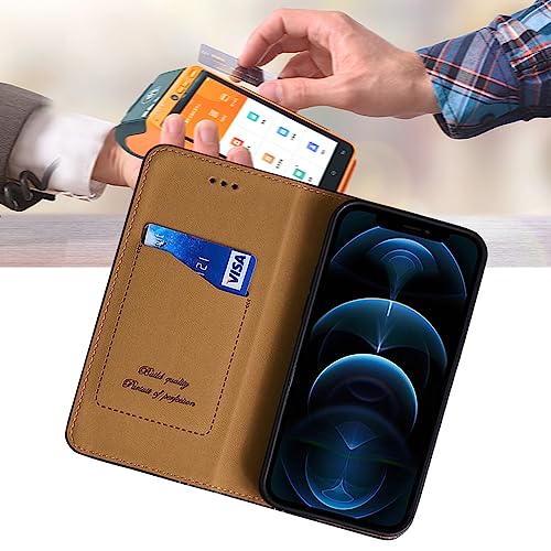 Arseaiy Case for Oppo Reno 6 Pro Plus 5G/Reno 6 Pro 5G(Snapdragon) Flip Phone Case Shockproof PU Leather Wallet Case Cover with Card Holder Kickstand Shell Black