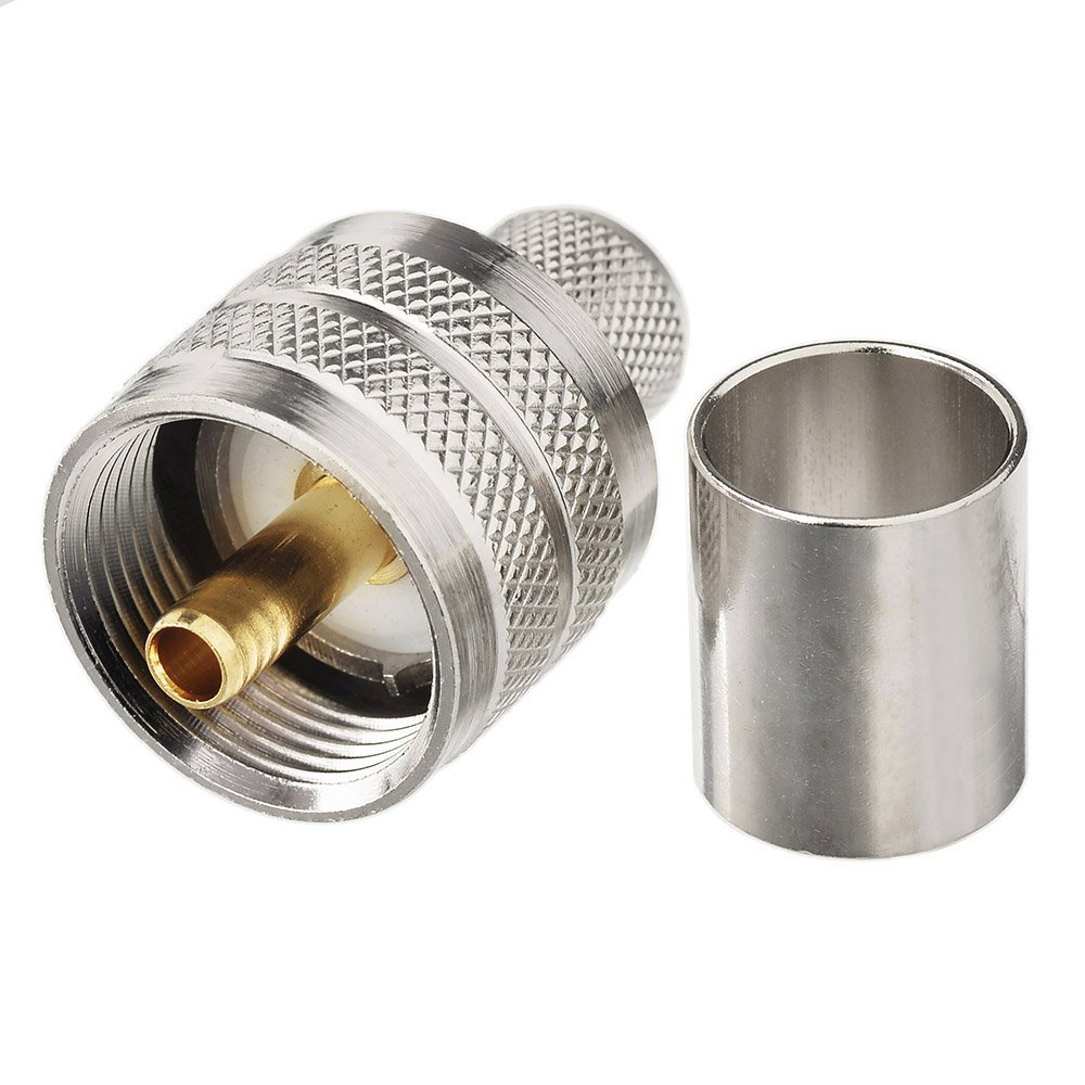 wlaniot PL-259 Connectors Crimp PL 259 UHF Male Plug RF Coaxial Connector for LMR400 9913 RG214 RG213 Coax Cable 5Pcs