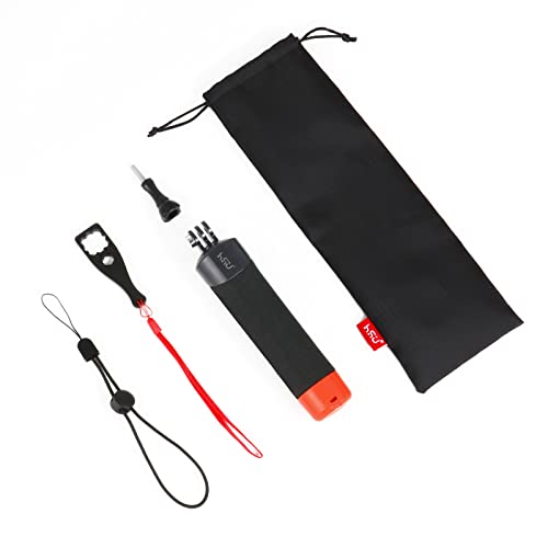 HSU Floating Hand Grip Waterproof Monopod Compatible with GoPro Hero 11/10 Black/Hero 9 Black, Handle Mount for Hero 8/7/6/5/4/ AKASO Campark Osmo Action Camera/Xiao Yi Action Camera
