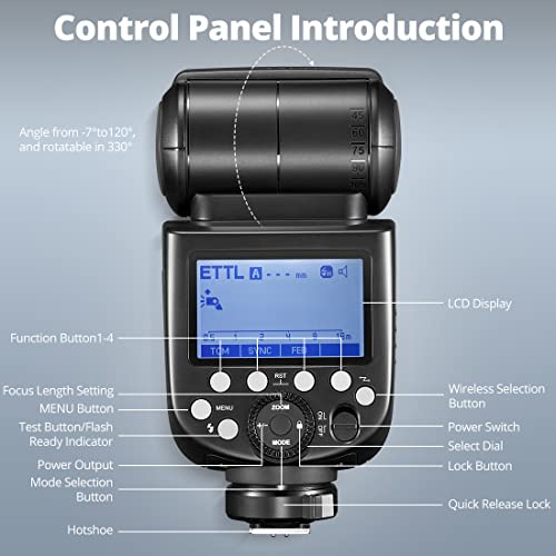 Godox TT685IIS 1/8000s HSS GN Speedlite Flash TTL TCM efficient Conversion Function Built-in Godox 2,4G X System Receiver(TT685IIS for Sony)