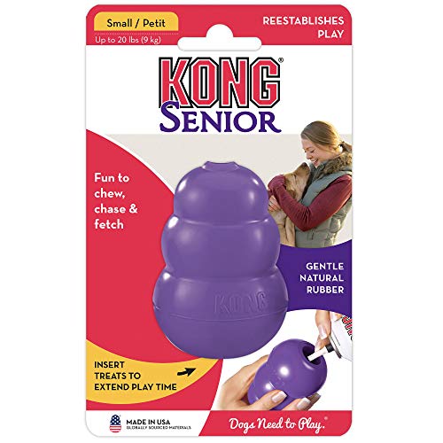 KONG - Senior Dog Toy Gentle Natural Rubber - Fun to Chew, Chase and Fetch - for Small Dogs