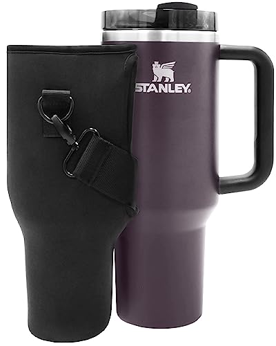 Fitted Sling Bag for Stanley 40 oz Tumbler with Handle, Protective Sleeve Replacement Cover with Shoulder Strap, 40oz Adventure Quencher Cup Accessories (Fits H2.0 FlowState with Straw Lid (Neoprene)
