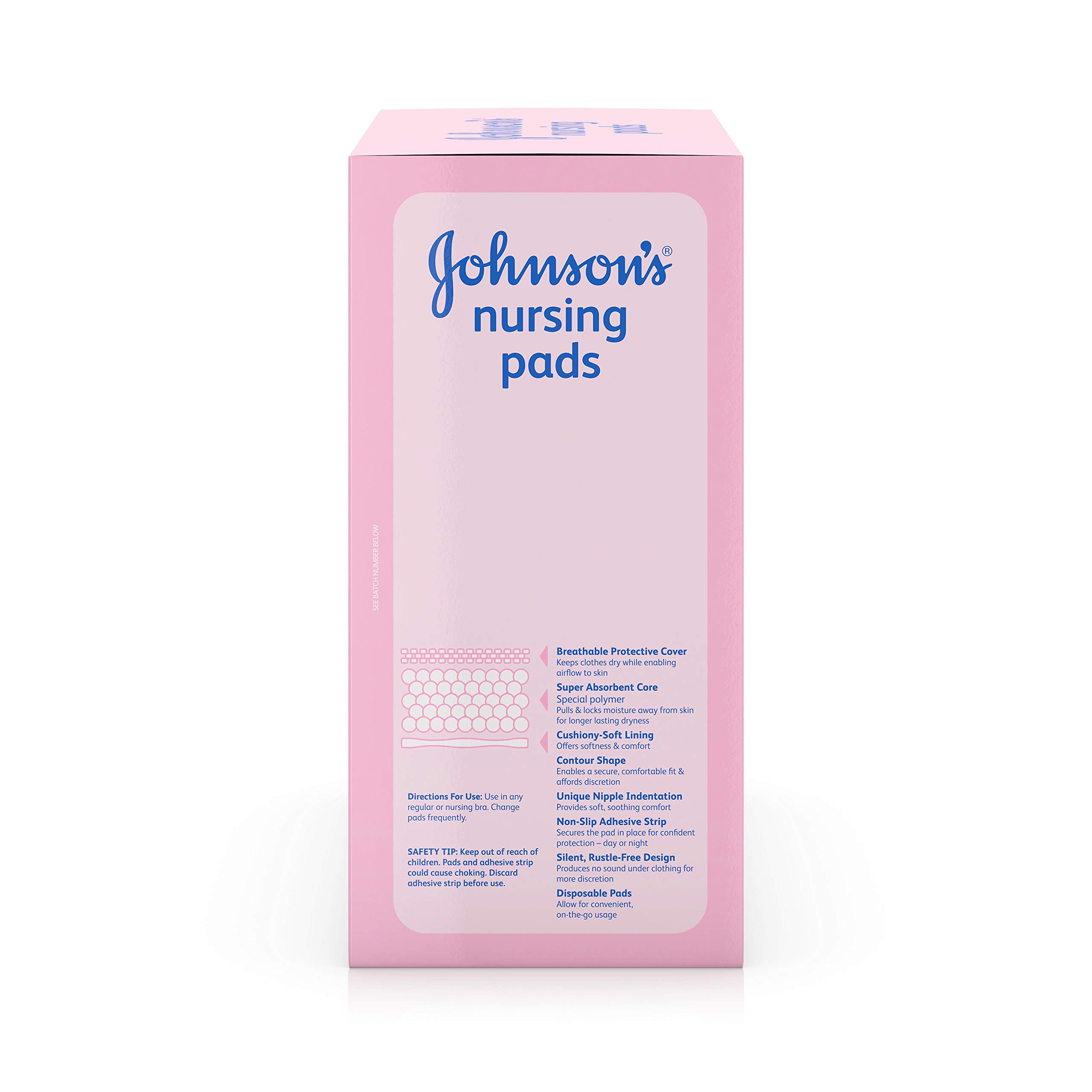 Johnson's Disposable Nursing Pads with Natural Cotton, Super Absorbent, Comfortable, and Breathable, Natural Contour Shape, 60 ct ( Pack of 2)