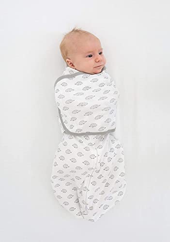SwaddleDesigns Omni Swaddle Sack® Arms Up Half-Length Sleeves & Mitten Cuffs, Easy Swaddle Transition, Hedgehogs, 0-3 Month