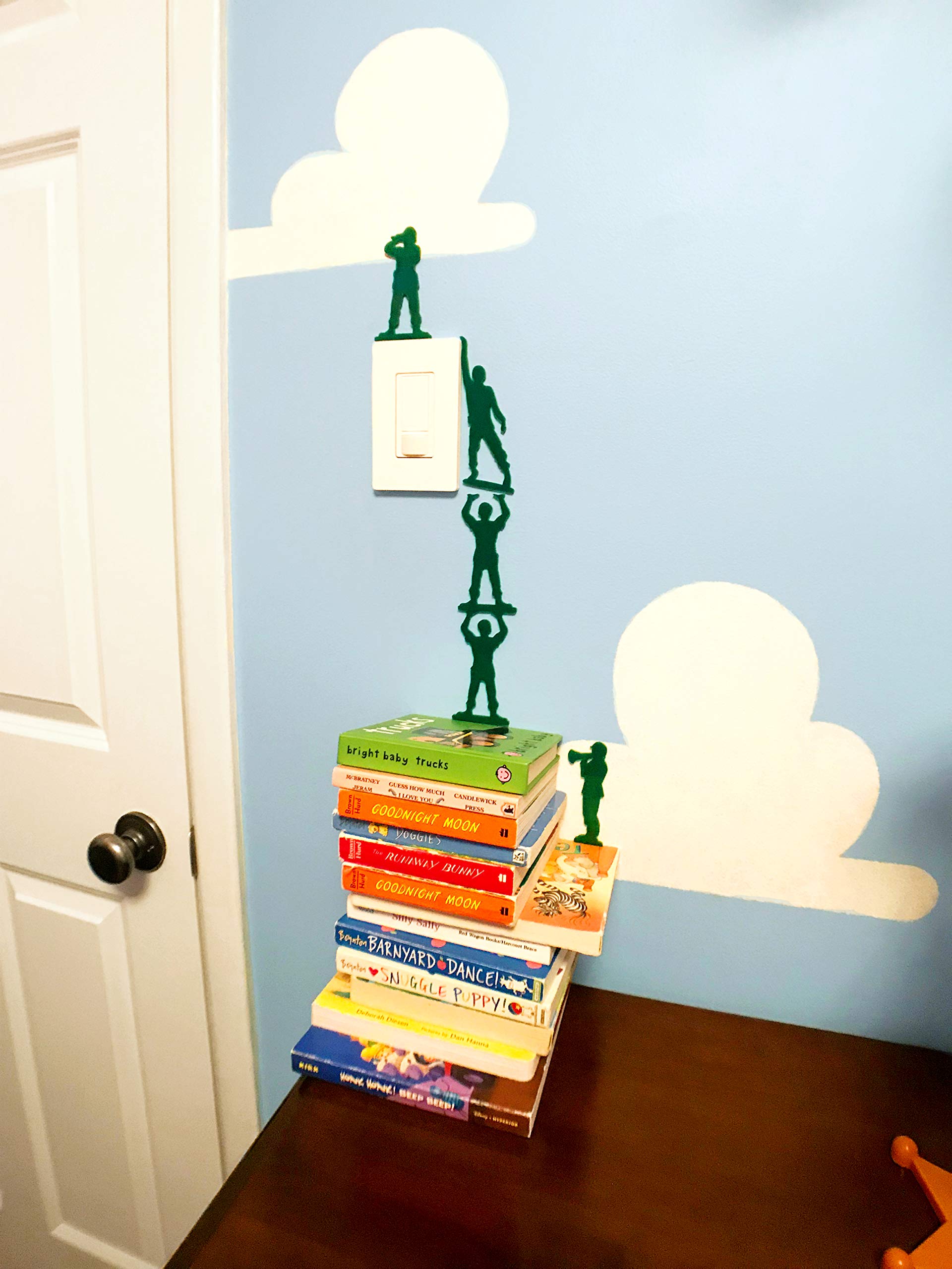 Set of 18 Army Men Acrylic Green Wall Decorations for a Kid's Toy Story Room or Andy's Room Nursery
