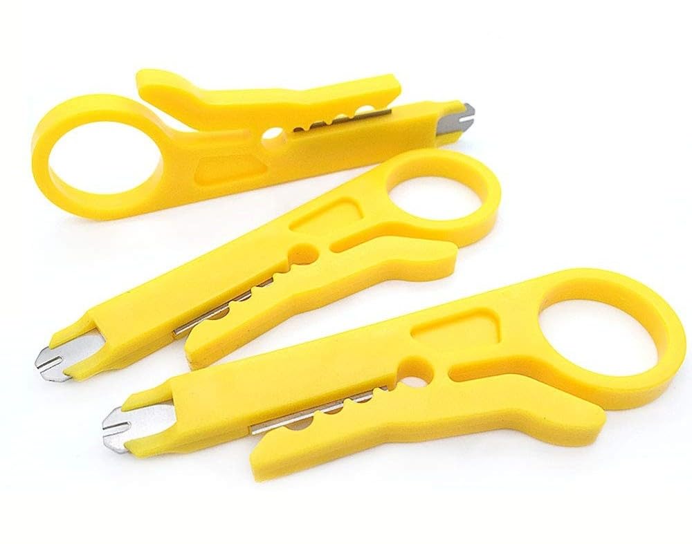 Mini Wire Stripper 3 Pcs Network Wire Stripper Punch Down Cutter for Network Wire Cable, RJ45/Cat5/cat6 Data Cable, Telephone Cable and Computer UTP Cable