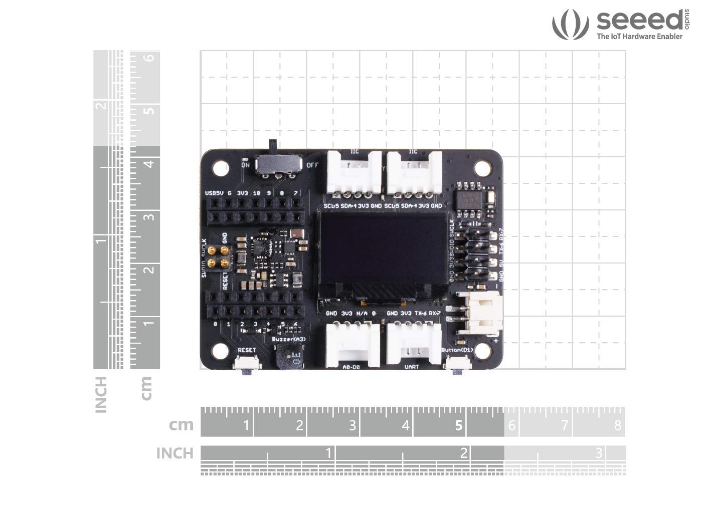 Seeeduino XIAO Expansion Board with Quick Prototyping Rich peripherals, No Soldering Needed and Circuit Python Supported.