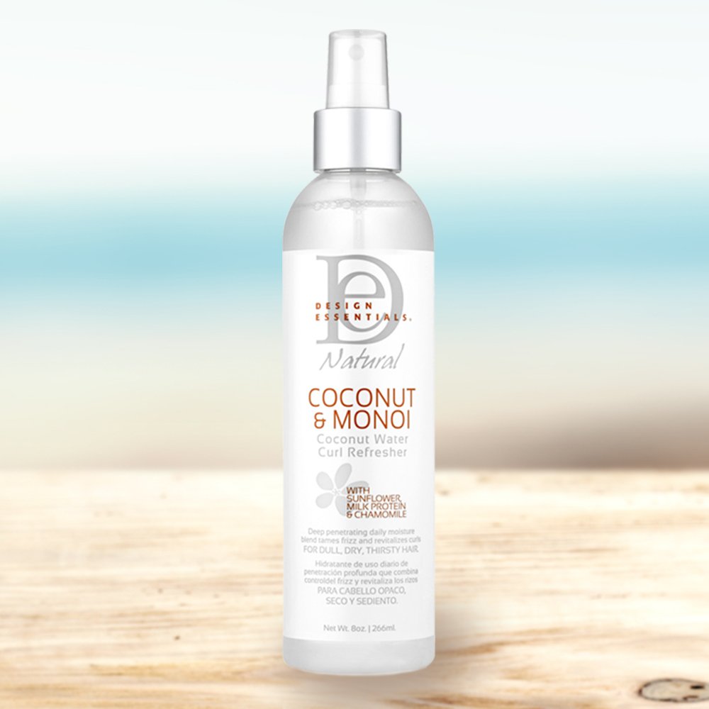 Design Essentials Natural Coconut & Monoi Coconut Water Curl Refresher with Sunflower, Marshmallow Root & Aloe, 8 Ounce