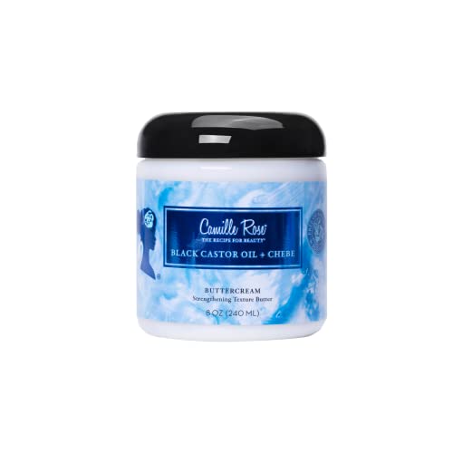 Camille Rose Black Castor Oil & Chebe Buttercream | 8 oz | Strengthening Texture Butter | Restores Moisture for Thick, Textured Hair