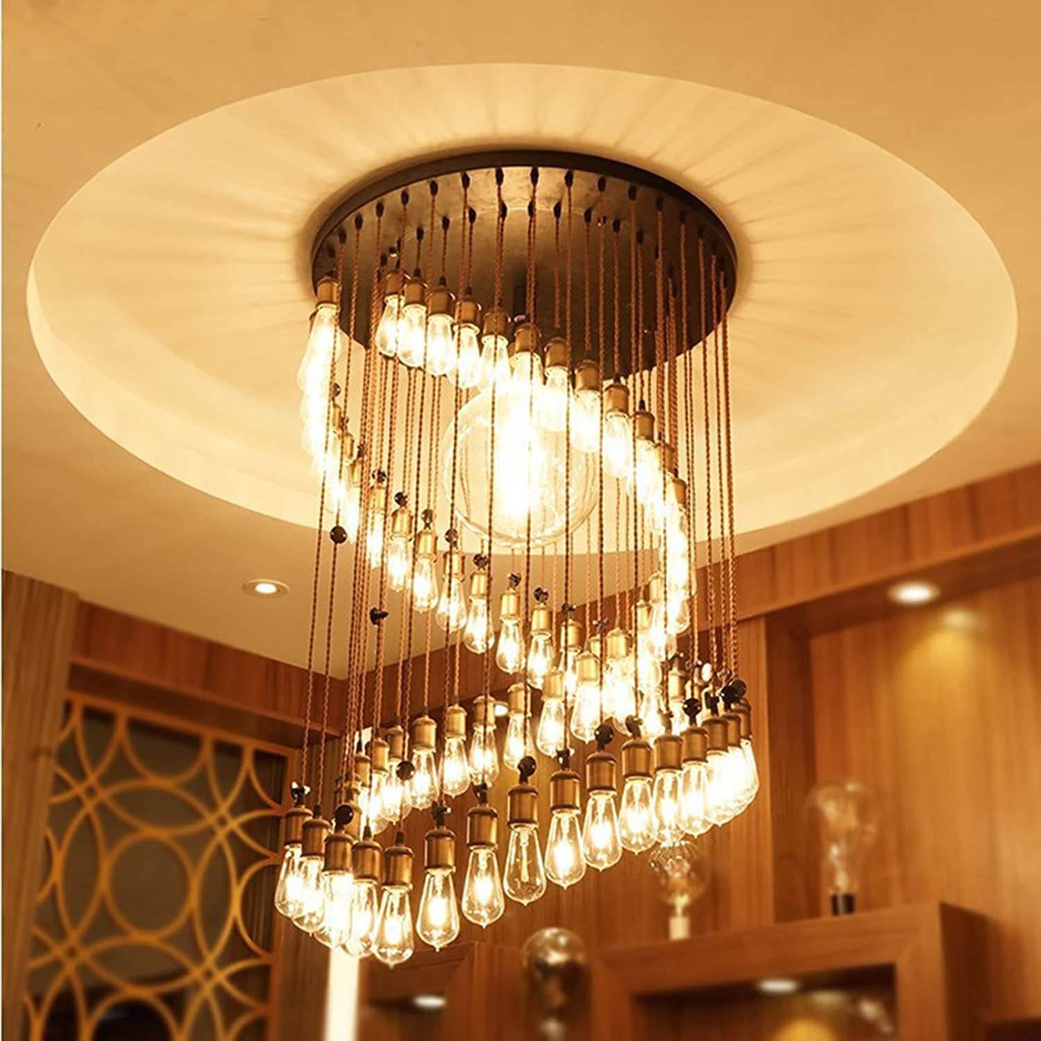 Lxcom Lighting A19 Vintage Light Bulbs, E26 110V 25W Warm Dimmable Vintage Style Incandescent Light Bulbs for Wall Sconces, Ceiling Light, 4 Pack