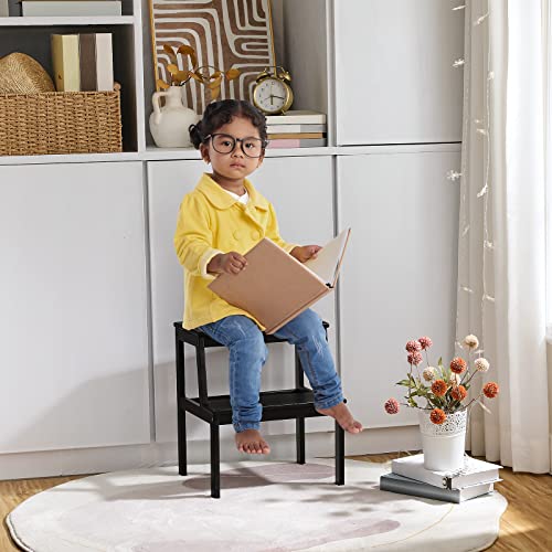 HOOBRO Step Stool for Kids, Two Step Toddler's Stool, Kids Potty Training Stool with Handles, Non-Slip Pads for Safety, Easy to Move, for Sink, Bathroom, Bedroom