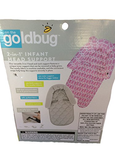 Goldbug 2-in-1 Infant Car Seat Head Support Pink, White