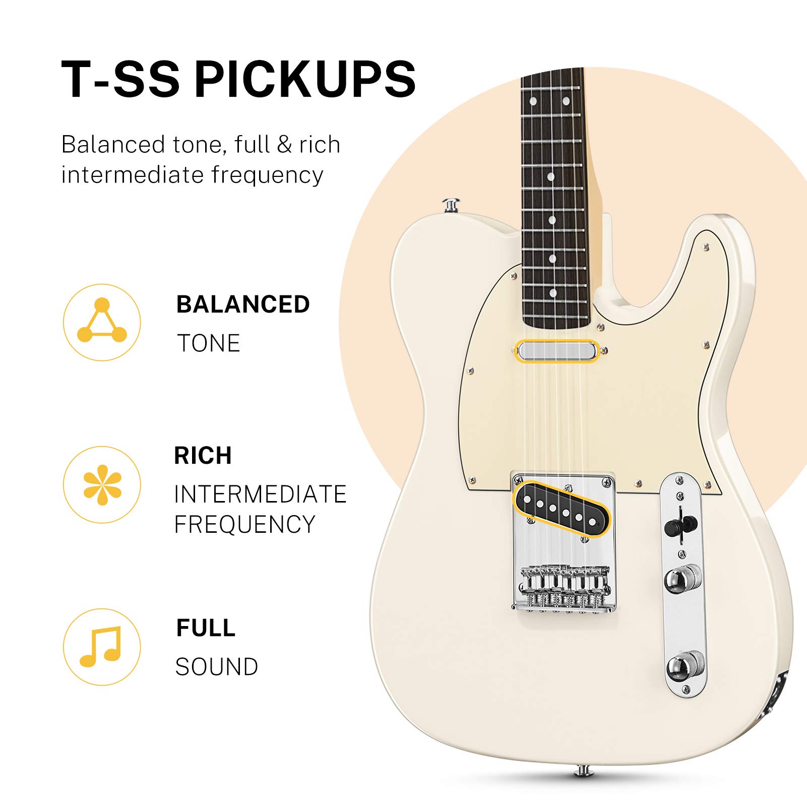 Donner 39 Inch TL Electric Guitar & 10W Guitar Amplifier, Electric Bass Guitar Amp Protable with APP Effector Input for Recording,Acoustic Guitar Combo Practice Amp Protable M-10 with Distortion Tone