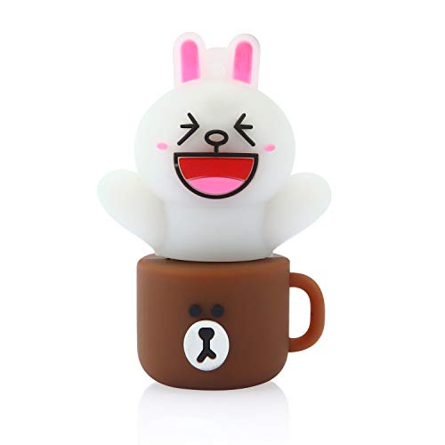Novelty Happy Rabbit Bear Cup Shape Design 16GB USB 2.0 Flash Drive Cute Memory Stick Stitch Thumb Drive Data Storage Pendrive Cartoon Jump Drive Gift