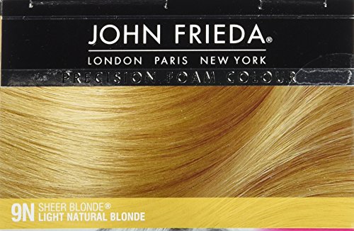John Frieda Blonde Permanent Precision Foam Hair Color, Blonde Hair Dye, 9N Light Natural Blonde Hair Color Kit, 1 Application