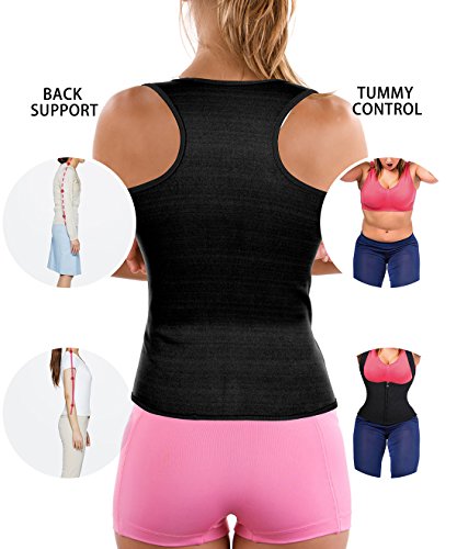 GAODI Women Waist Trainer Vest Slim Corset Workout Sweat Tank Top Zipper Compression Shirt Sauna Suit Body Shaper