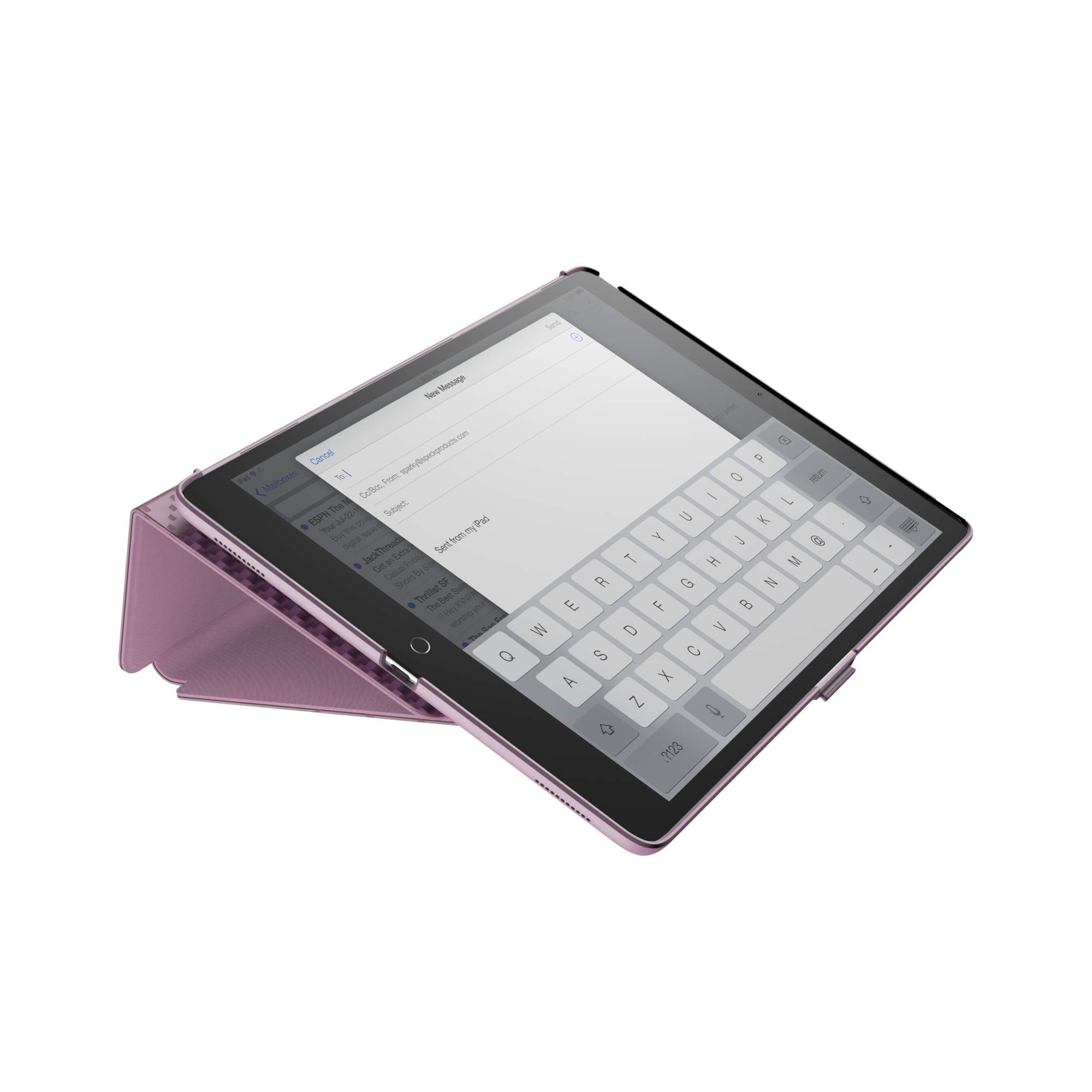 Speck Products BalanceFolio Metallic iPad 9.7-inch Case (2017/2018, Also fits 9.7" iPad Pro/Air 2/Air), Sweet Berry Wine/Purple Woven Metallic