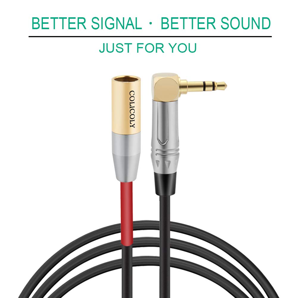COLICOLY 3.5mm (1/8 inch) Mini Jack Stereo to 3 Pin Mini XLR Mic Instrument Cable - 3ft