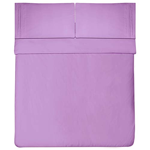 Twin Sheets - Breathable Luxury Sheets with Full Elastic & Secure Corner Straps Built In - 1800 Supreme Collection Extra Soft Deep Pocket Bedding Set, Sheet Set, Twin, Plum