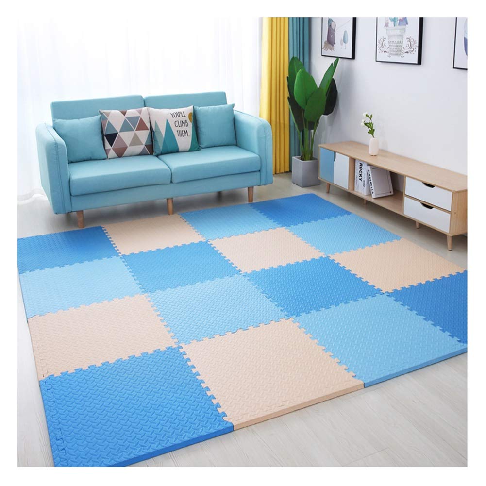 ALGFree Interlocking Foam Floor Mats Tiles Playmats Children Yoga Exercise Puzzle Blocking Board Soft EVA Kids Playmats, 4 Colors (Color : A, Size : 30x30x1.2cm-24pcs)