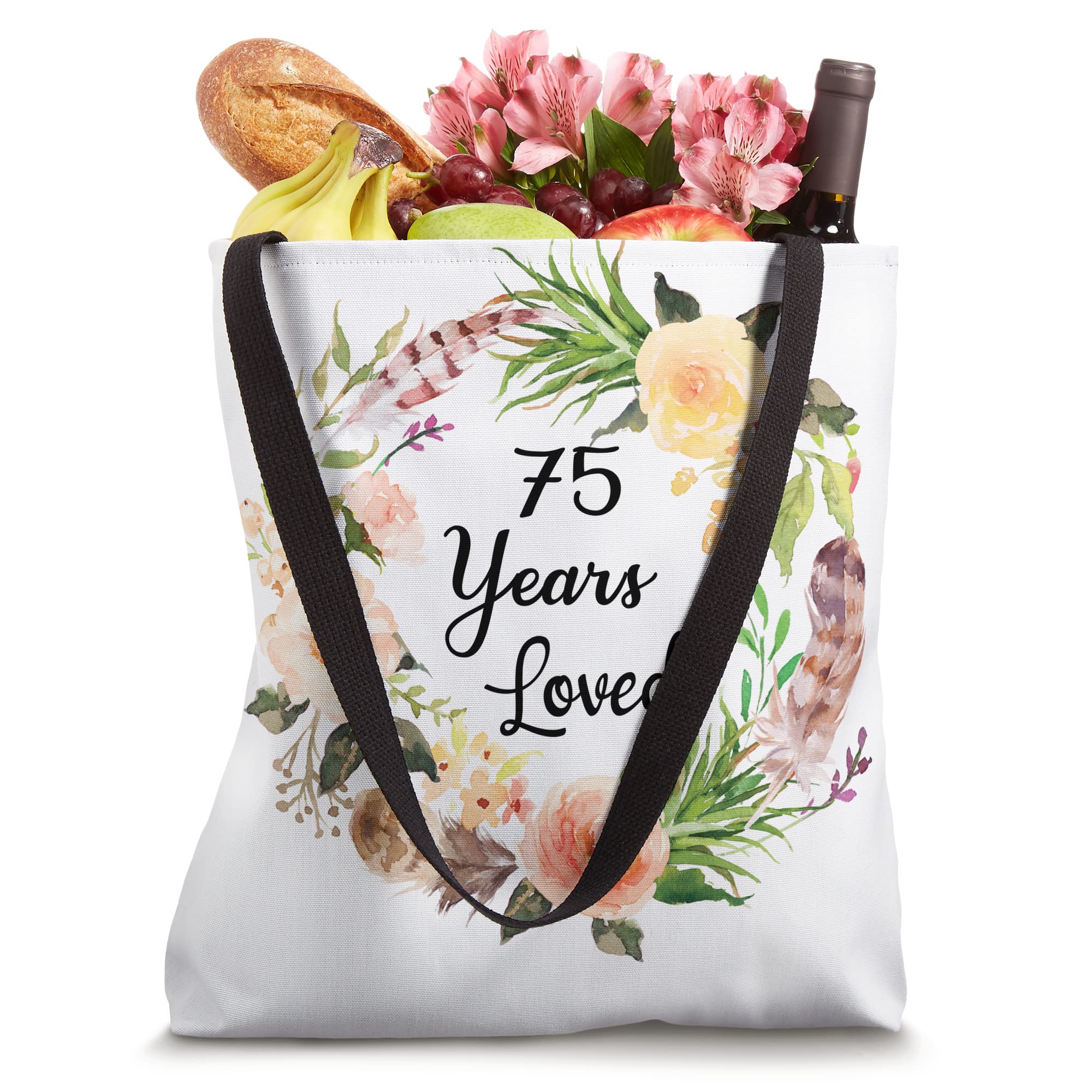75-Year-Old Loved,75th Birthday Gifts for Women, Grandma Tote Bag