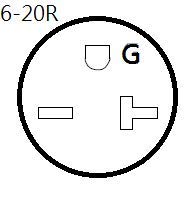 Parkworld 60493 NEMA 6-15 Splitter, 6-15P to (2) 6-15R (T-Blade Female Also for 6-20R Adapter) 250V, 20A, 5000W, 3 Feet