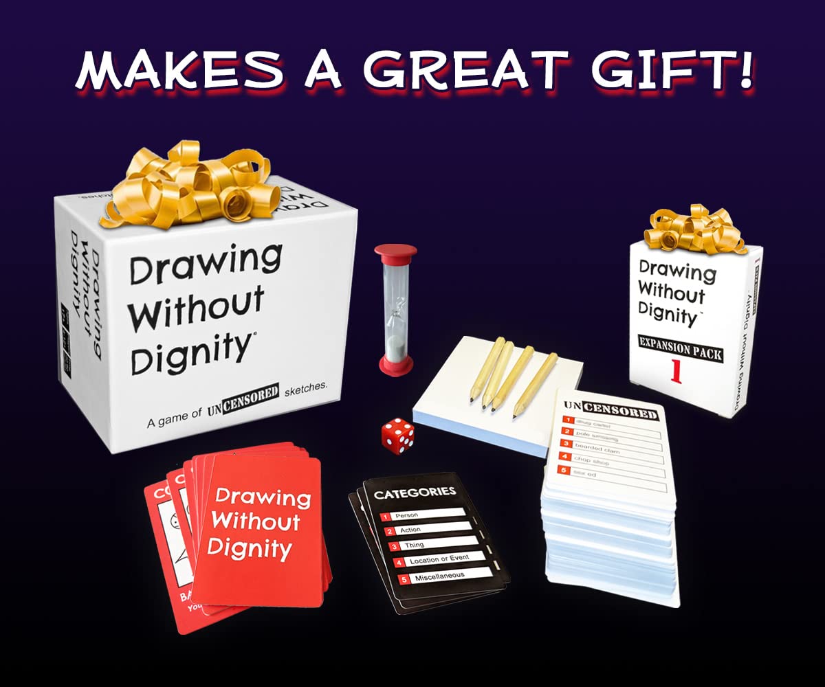 Drawing Without Dignity Combo Pack: Party Game + Expansion Pack 1 - A Twisted Funny Adult Party Game Version of The Classic Drawing Game…