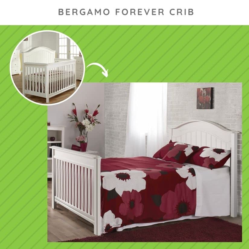 Full-Size Conversion Kit Bed Rails #1216 for Pali Cribs | Multiple Finishes Available (White)