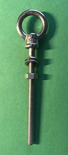 US STAINLESS 2 Pieces Stainless Steel 316 (Shape Type 307) M6 Lifting Eye Bolt 6mm x 80mm Marine Grade