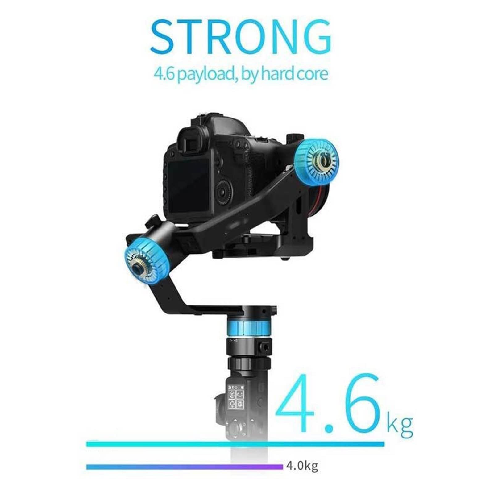 Action Camera Stabilizer 3-Axis Gimbal Stabilizer for DSLR Camera Lightweight Design Black for Outdoor Video Recording