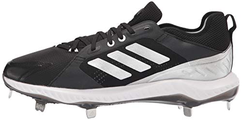 adidas Women's EG5634 Baseball Shoe, Core Black/Silver Metallic/Footwear White, 8
